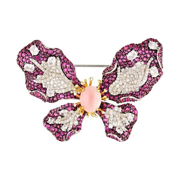 STEPHANIE BROWNE AUSTRALIA Madame Butterfly Brooch - Yellow