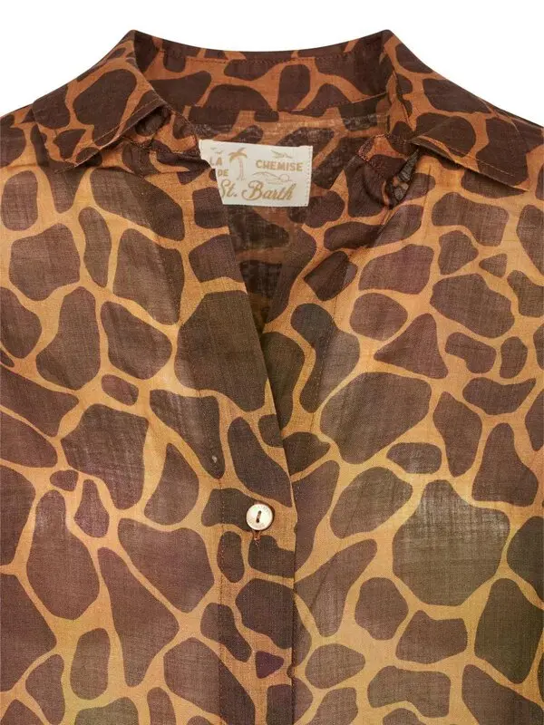 MC2 SAINT BARTH Giraffe Print Button-up Shirt