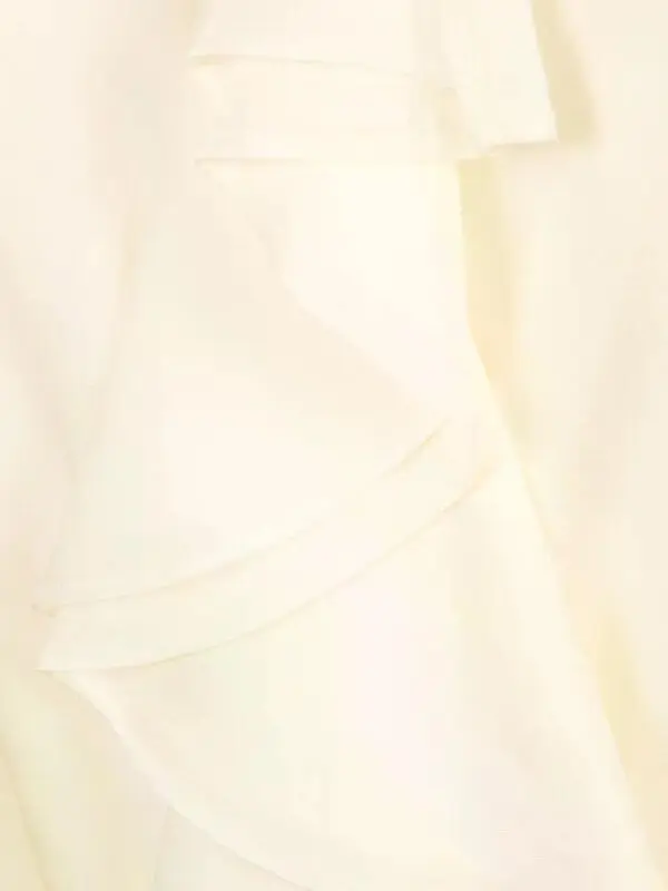 NOUVELLE SILK95FIVE Cream Ruffled Detail Shirt