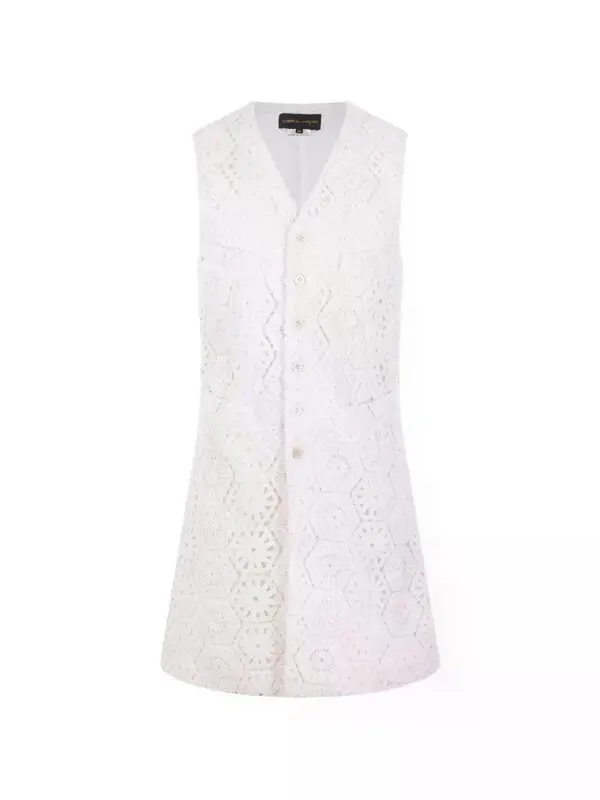 Comme Des Garçons Crochet-knit Jute Dress - White