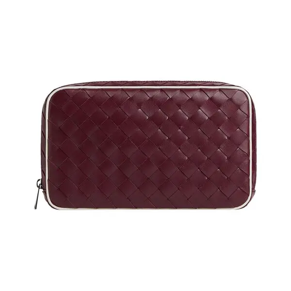 Bottega Veneta Intrecciato Zipped Pouch - Red