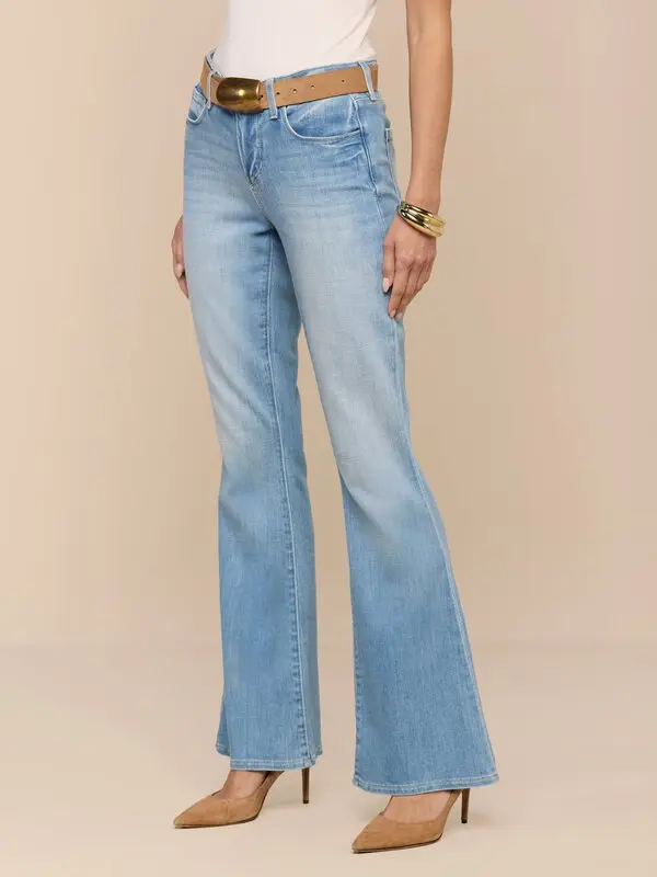 L'Agence Taney Low-rise Flare Jeans - Pacific