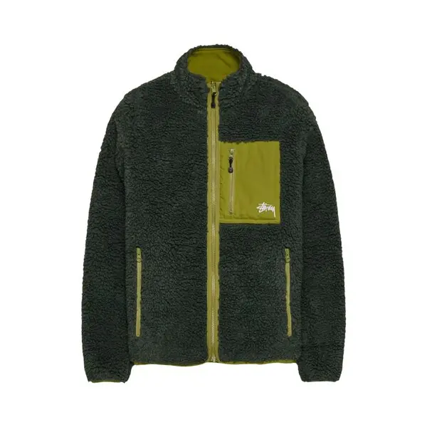 StÜssy Sherpa Reversible Jacket 'dark - Green