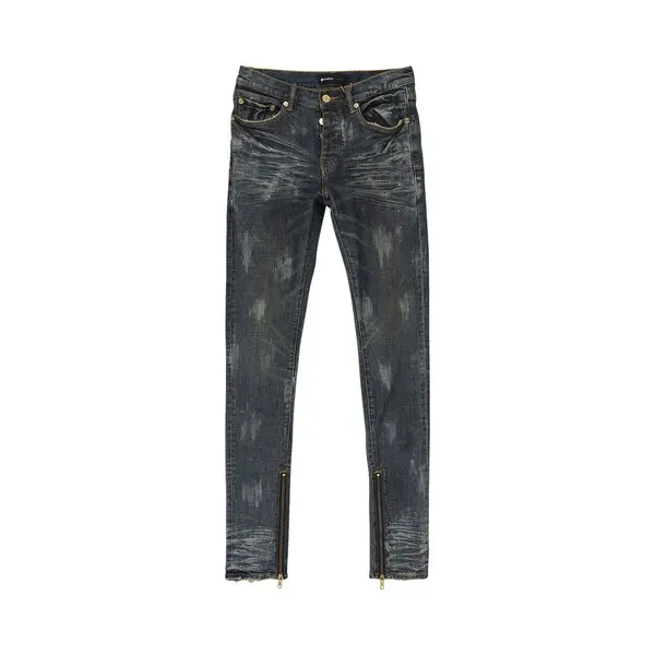 PURPLE BRAND Vintage Coated Zip Skinny Jeans 'indigo - Blue