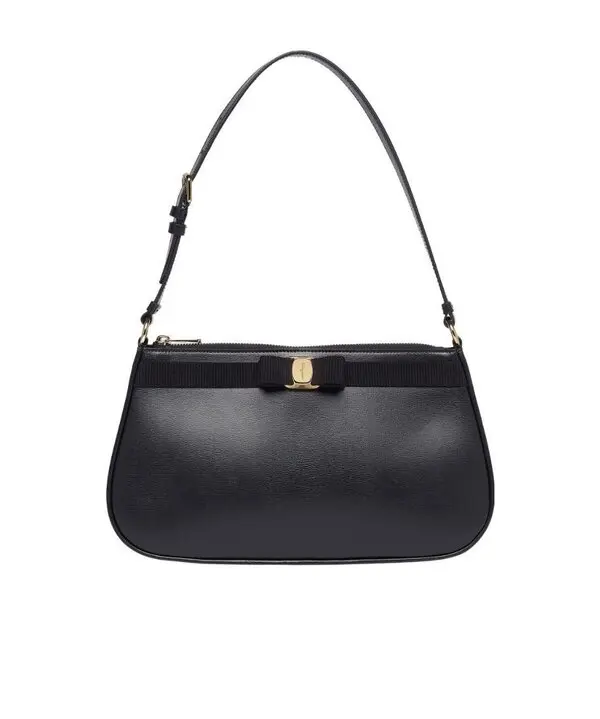 FERRAGAMO Vara Bow Shoulder Bag - Black