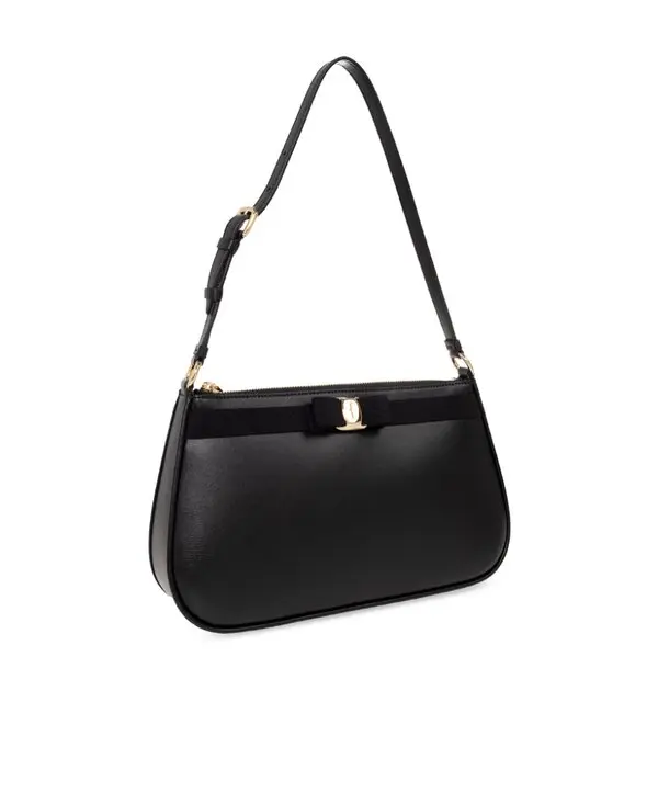 FERRAGAMO Vara Bow Shoulder Bag - Black