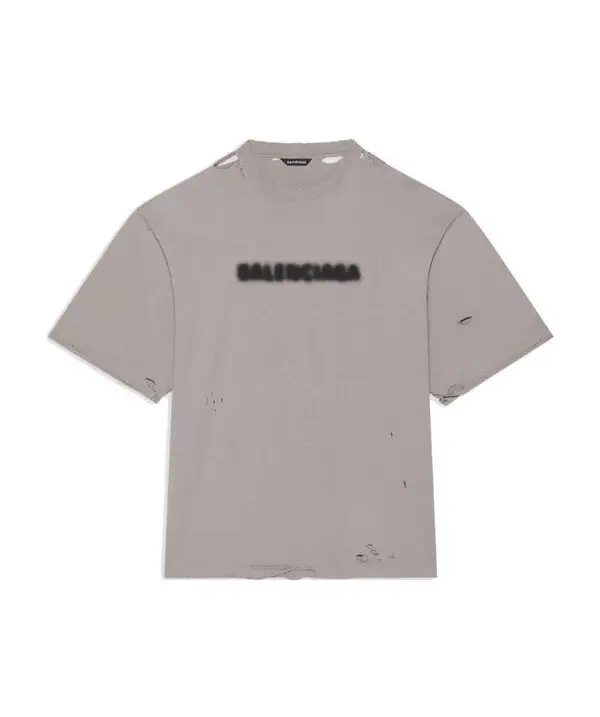 Balenciaga Blurry Wide-fit T-shirt - Gray