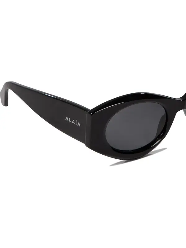 Alaïa Oval Frame Sunglasses - Black