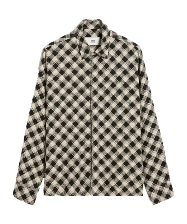 AMI Paris Check Printed Twill Shirt