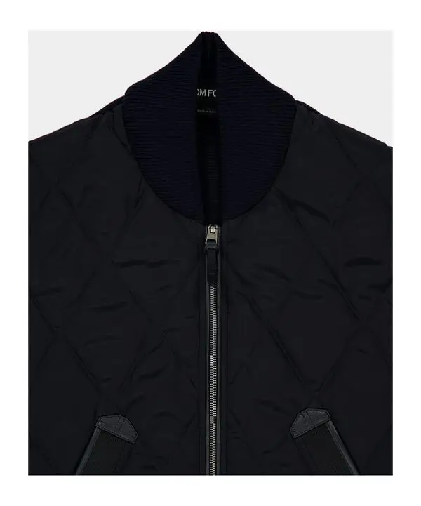 TOM FORD Diamond-quilted Leather-trim Gilet