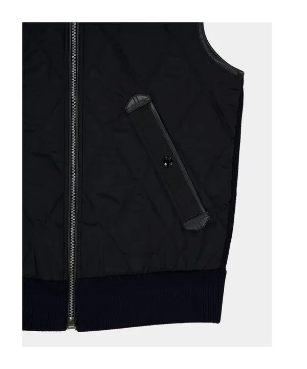 TOM FORD Diamond-quilted Leather-trim Gilet
