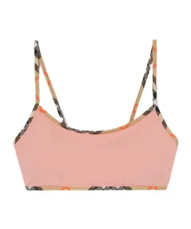 Burberry Check Trim Bikini Top - Begonia Pink