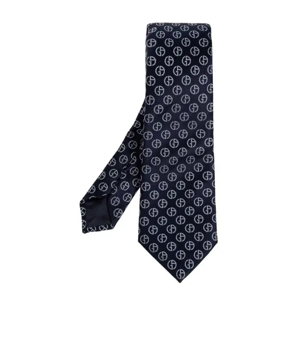 Giorgio Armani Pattern-jacquard Tie - Navy Blue
