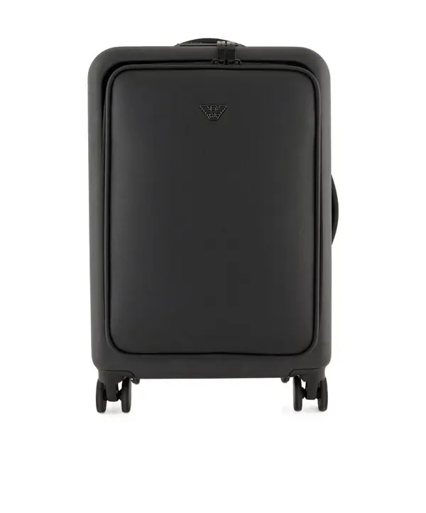 Emporio Armani Logo Plaque Zip-up Suitcase - Black