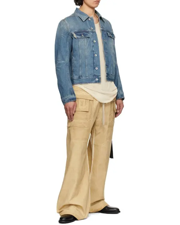 Rick Owens Distressed Trucker Denim Jacket