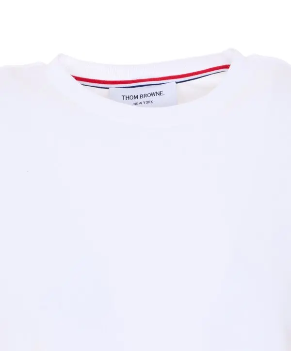 Thom Browne Knitted Top With Tricolor Stripes - White