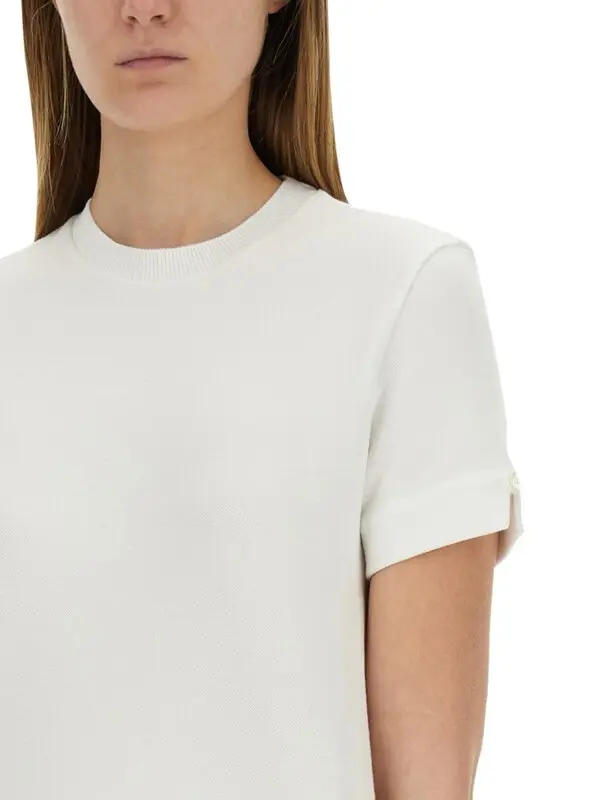 Thom Browne Knitted Top With Tricolor Stripes - White