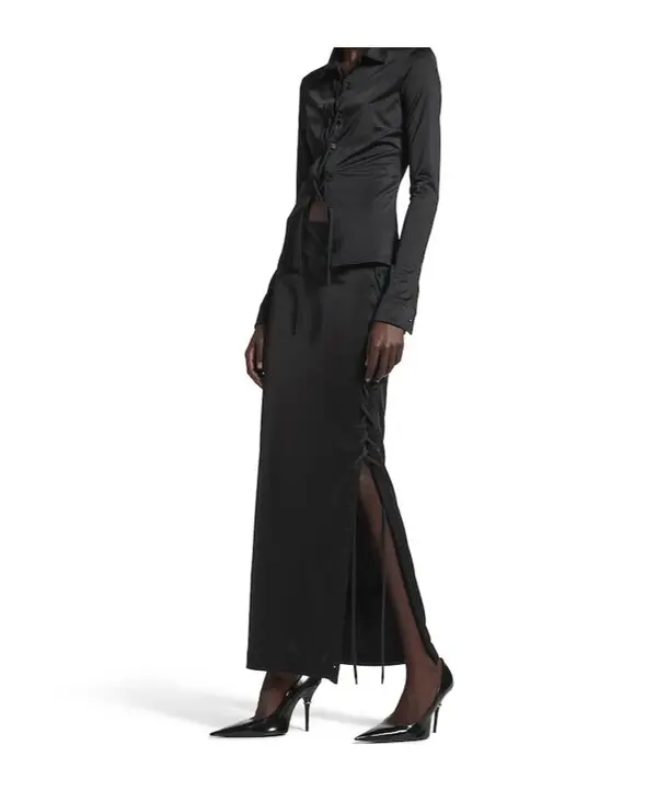 Balenciaga Lace-up Maxi Skirt