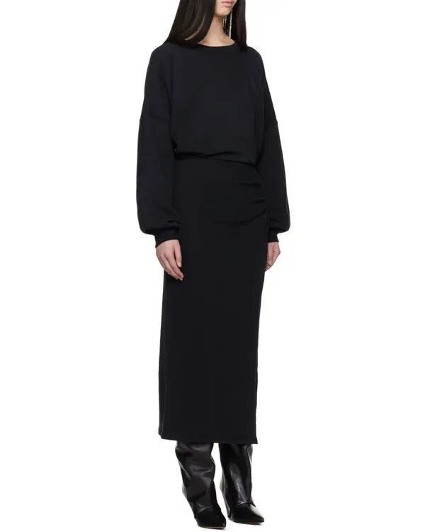Isabel Marant Étoile Ruched Maxi Dress With Logo Embroidery