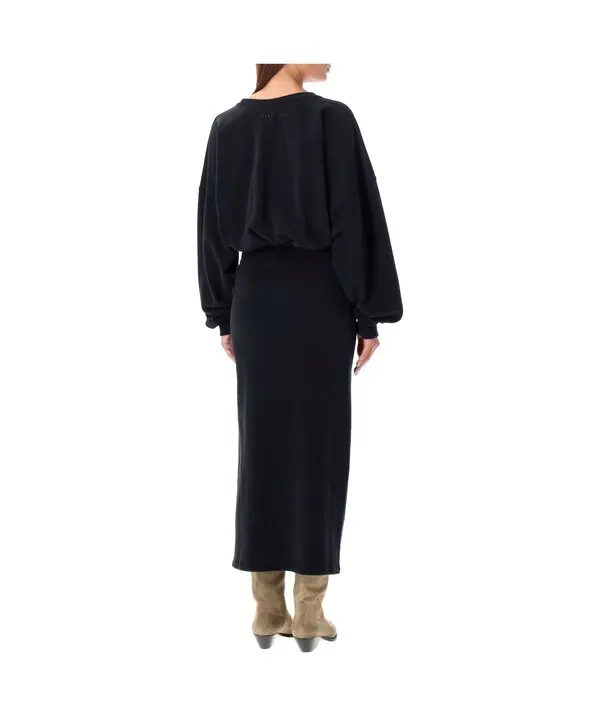 Isabel Marant Étoile Ruched Maxi Dress With Logo Embroidery