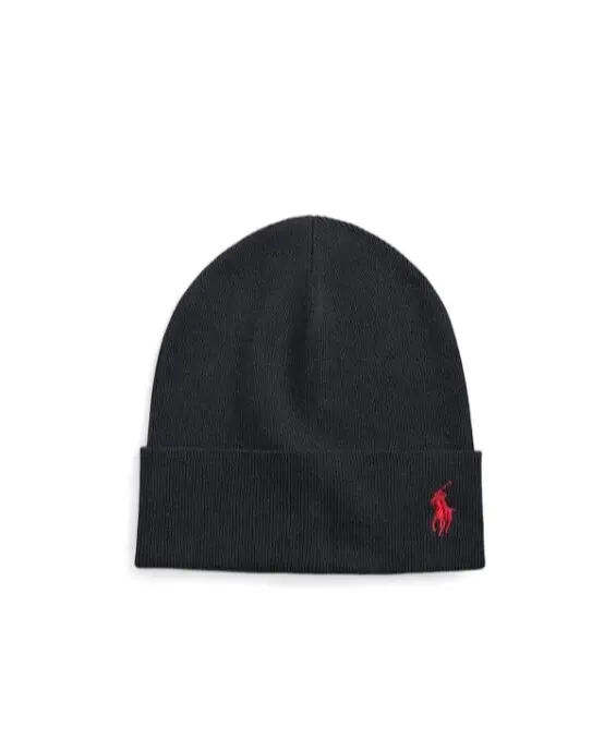 Polo Ralph Lauren Embroidered Logo Beanie - Black