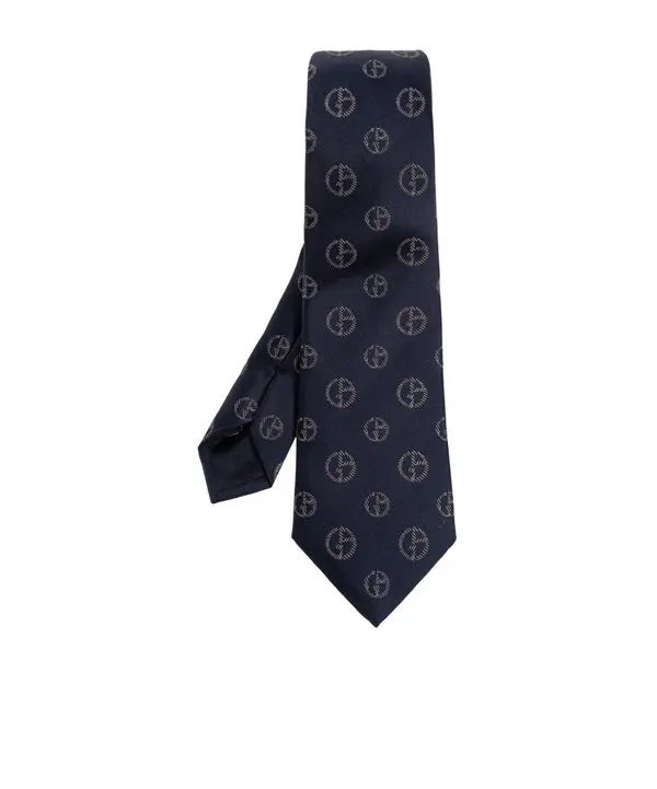 Giorgio Armani Pattern-jacquard Tie - Navy Blue
