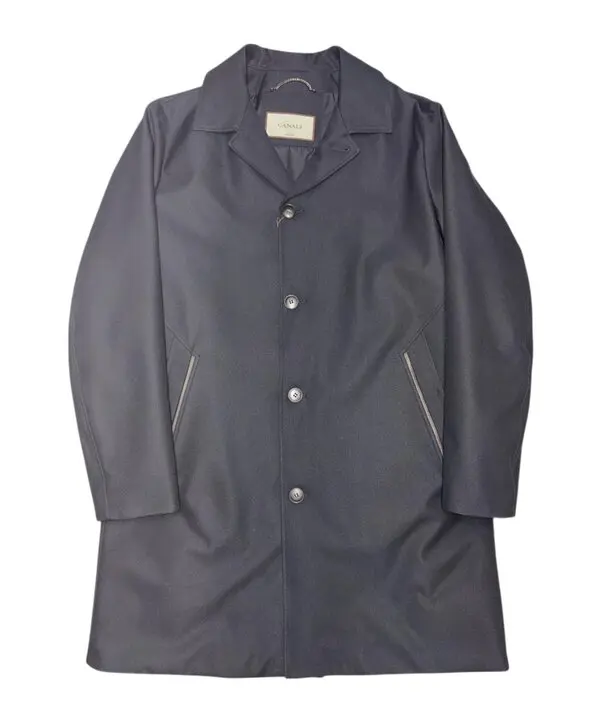 Canali Button-down Collar Coat - Grey
