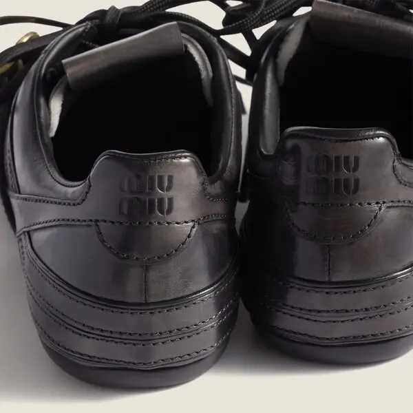 Miu Miu Leather Sneakers With Buckle Detailing