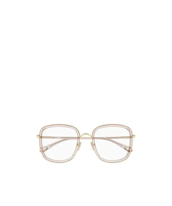 Chloé Square Frame Eyeglasses With Logo Detail - Nude