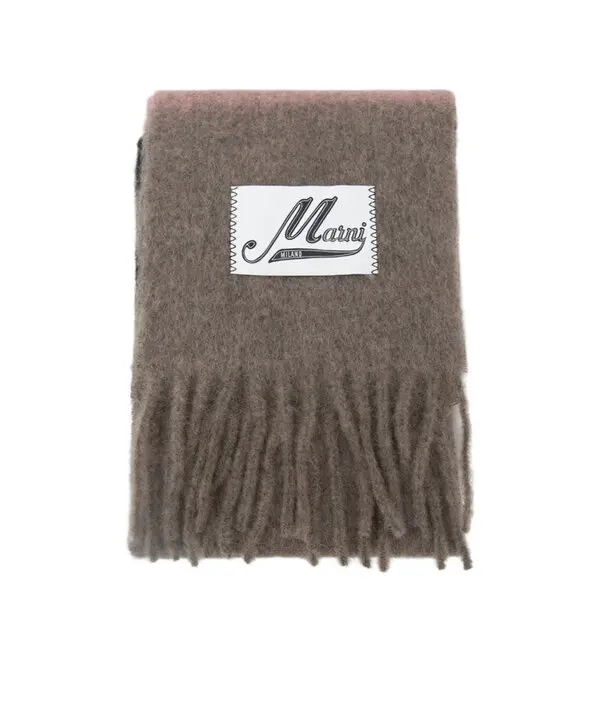 Marni Logo-patch Fringed Scarf