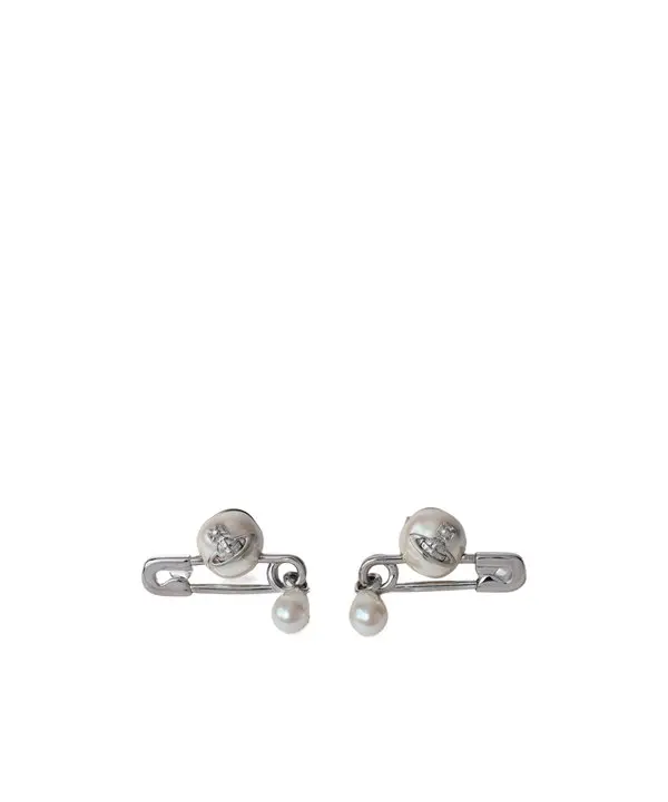 VIVIENNE WESTWOOD Claude Small Stud Embellished Earrings - Silver