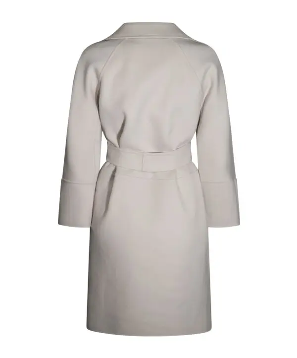 Max Mara Arona Belted Long-sleeved Coat - Gray