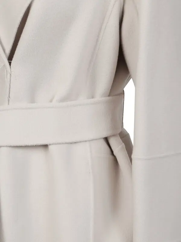 Max Mara Arona Belted Long-sleeved Coat - Gray