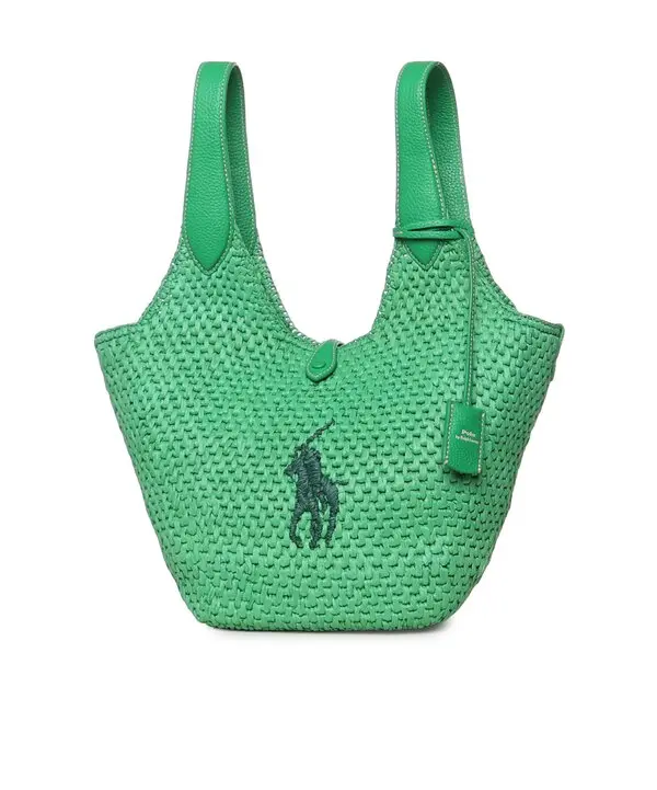 Polo Ralph Lauren Logo Embroidered Medium Tote Bag - Green