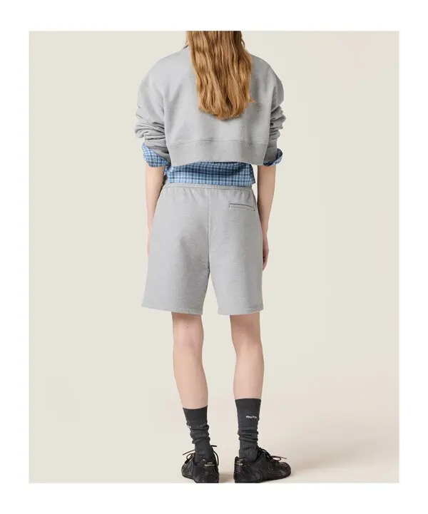 Miu Miu Cropped Long Sleeve Polo Shirt With Half Zipper