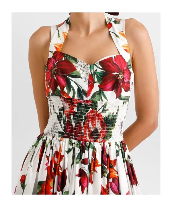 Dolce & Gabbana Floral Print Halterneck Dress - Multicolor