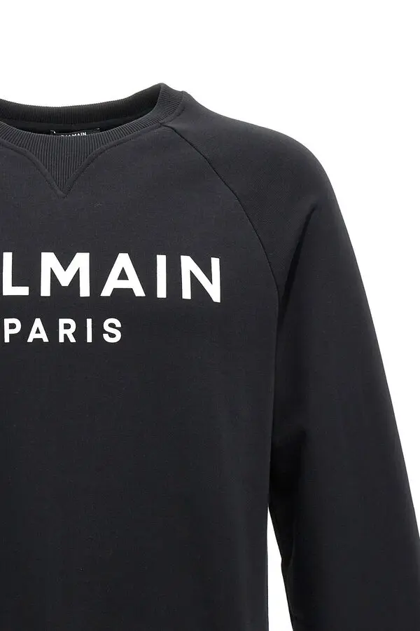 Balmain Logo Crewneck Sweatshirt - Black