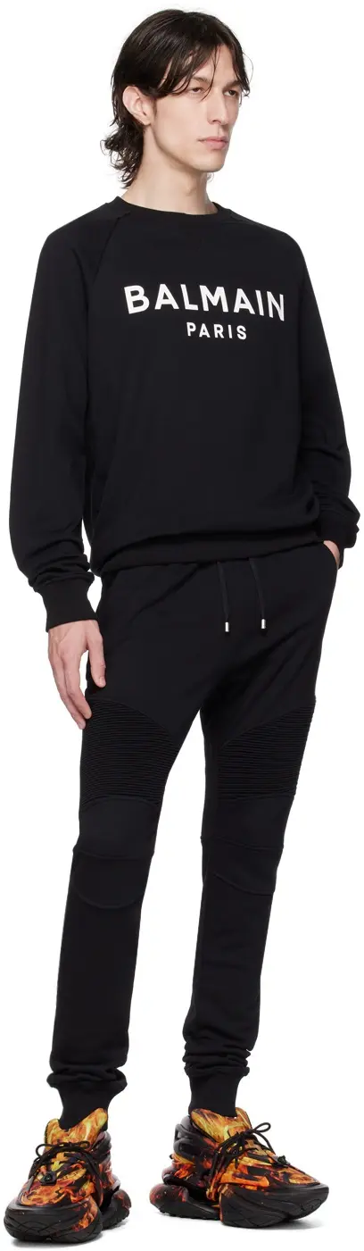 Balmain Logo Crewneck Sweatshirt - Black