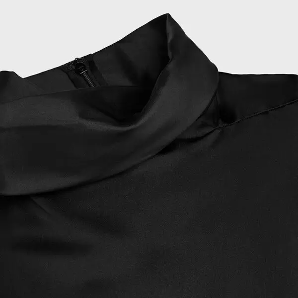 Celine Silk High Collar Dress