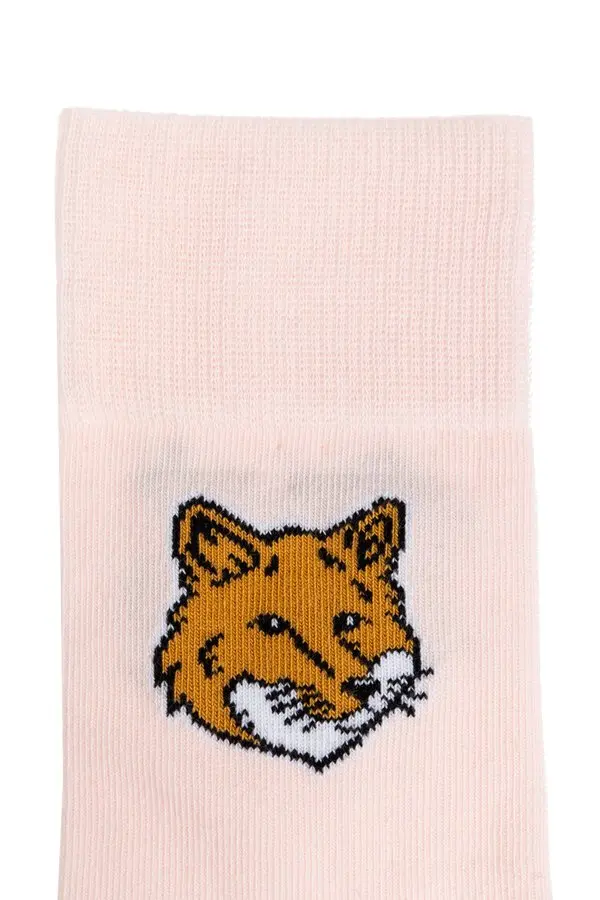 Maison Kitsuné Rib Socks With Fox Motif
