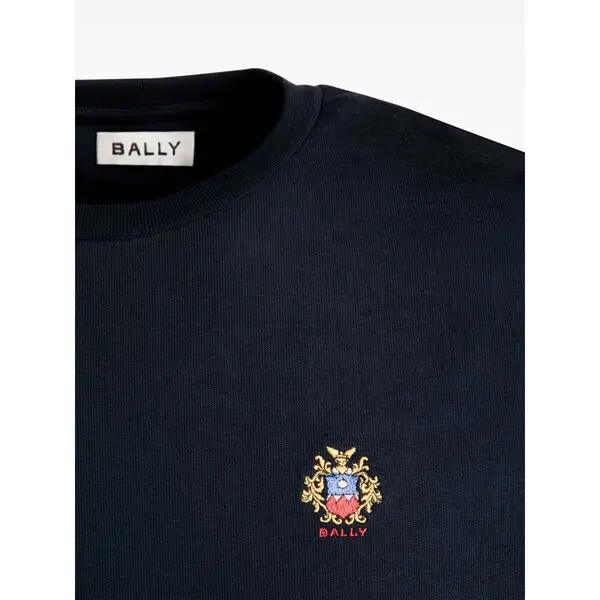 Bally Logo Embroidered Knit T-shirt