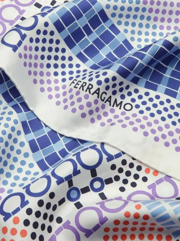 FERRAGAMO Graphic Printed Satin Scarf