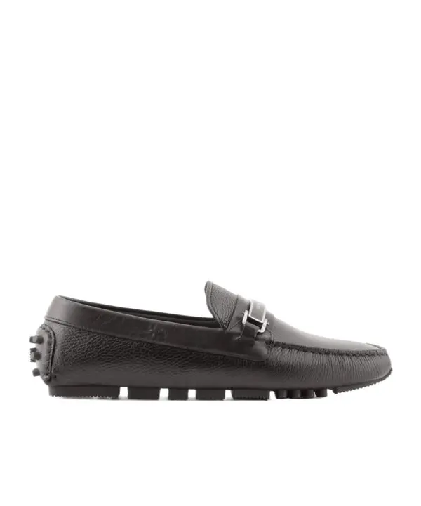 Emporio Armani Round-toe Loafers - Black