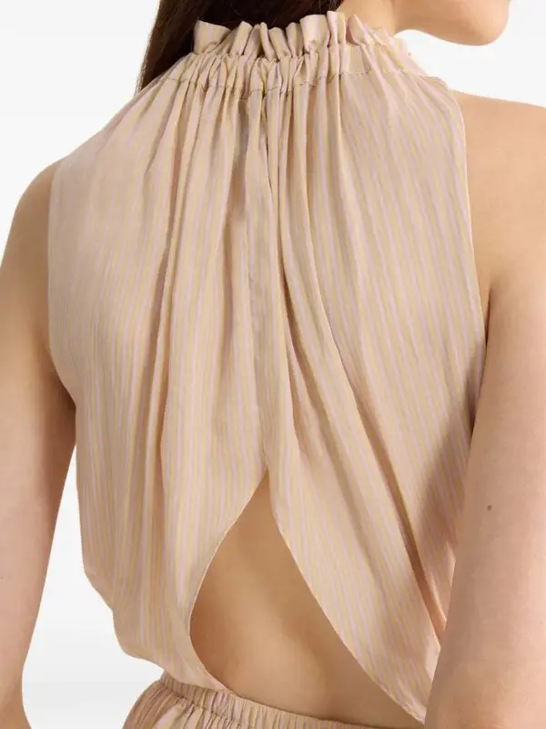 PATOU Sleeveless Open Back Halterneck Maxi Dress - Nude