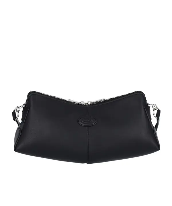TOD'S Logo Embossed Zipped Shoulder Bag