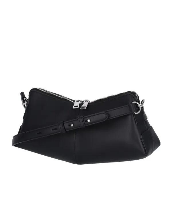TOD'S Logo Embossed Zipped Shoulder Bag
