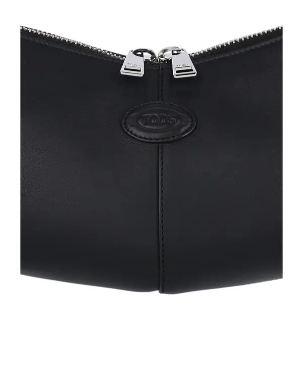 TOD'S Logo Embossed Zipped Shoulder Bag