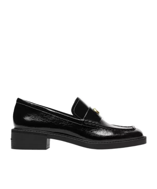 COACH Penny Loafer In Glazed Leather - Black
