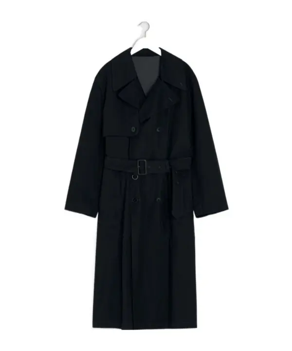 LEMAIRE Double-breasted Trench Coat - Black
