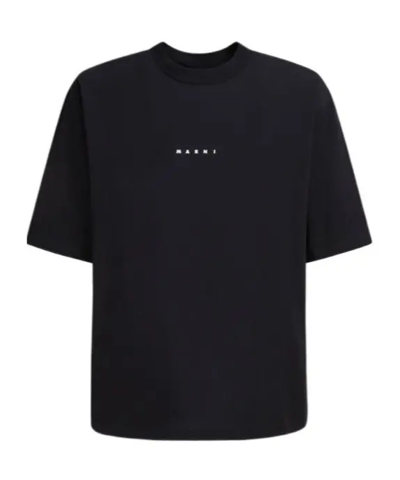 Marni Logo Printed Crewneck T-shirt - Black
